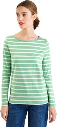 Street One Street One Damen A319234 Streifenshirt, Light Brisk Green, 40 EU