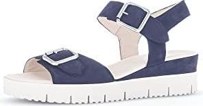 Gabor Femme Sandales, Dame Sandales compensées,Sandales à Talon compensé,Chaussures dété,Confortables,Plates,Bleu (Blue),40.5 EU / 7 UK