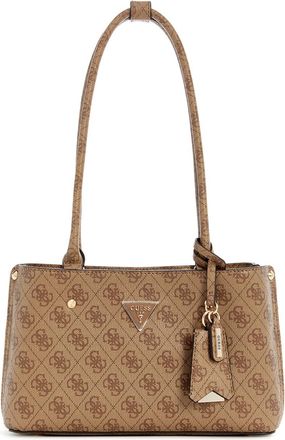 Guess Meridian Shoulder Satchel Bag Latte Logo