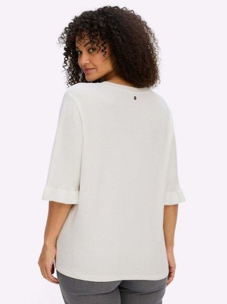 Sheego Strickpullover Kurzarm-Pullover Kurzarm Ajour