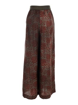 Uma Wang Womens Pants Pansy Red Cupro-Blend Viscose Trousers