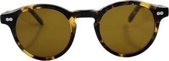 Moscot unisex, Accessoires, Brun, Taille: 49 MM Lunettes de soleil rondes italiennes faites &agrave; la main - Style r&eacute;tro