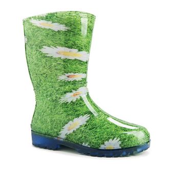 Demar Damen M&auml;dchen Gummistiefel Rainny Print (37/38, G&auml;nsebl&uuml;mchen)