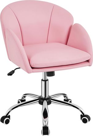 Yaheetech Homeoffice Stuhl Schminkstuhl Schreibtischstuhl höhenverstellbar Drehstuhl mit Armlehnen und Rückenlehne bis 136 kg Belastbar Bürostuhl für Schlafzimm
