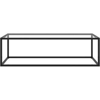 vidaXL Table basse Noir avec verre tremp&eacute; 120x50x35 cm Vidaxl