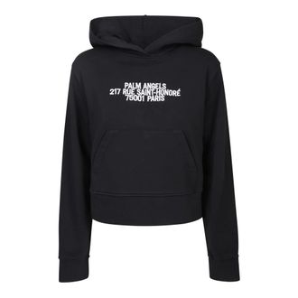 Palm Angels Cotton Hoodie - - Sweatshirts & Hoodies - Damen - Schwarzk - XS