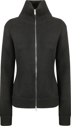 Maison Margiela Femme, Pulls, Noir, Taille: 40 FR Wool Zipped Cardigan