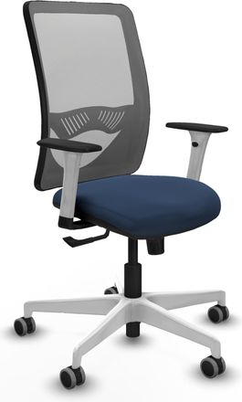 Piqueras y Crespo Schreibtischstuhl in Marineblau Zulema mit wei&szlig;en und schwarzen Armlehnen, h&ouml;henverstellbare Lendenwirbelst&uuml;tze, ausgestattet mit 3 Positionen und Sch