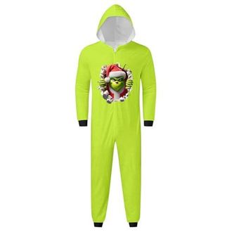 Generic Le Grinch Pyjama Noel Famille De Grinch Assorti The Bebe Chaud Et Doux Adulte Femme Noël Enfant Costume Ensemble Vetement Homme Garcon Coton Ensembles