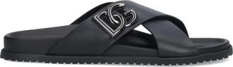 Dolce & Gabbana Loafer - Logo Slide Sandals - Black - Gr. 42 (EU) - in Schwarz - f&uuml;r Damen
