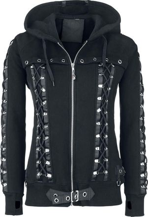 Banned Alternative Corset Hoodie Frauen Kapuzenjacke schwarz XL