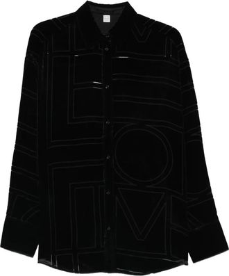 Toteme velvet shirt - Schwarz