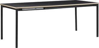 Beliani Moderner Esstisch 140/190x90 schwarz Holzoptik ausziehbar f&uuml;r 6 Personen Avis