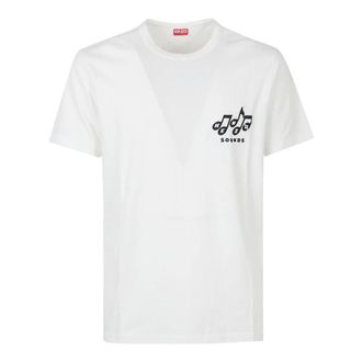 Kenzo Homme, Tops, Blanc, Taille: L T-shirt brod&eacute; Sounds