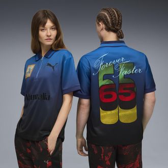 Puma Polo d&eacute;contract&eacute; PUMA x AHLUWALIA Unisexe, V&ecirc;tements, Bleu, XXL