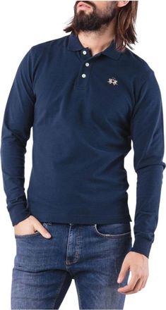 La Martina Homme, Tops, Bleu, Taille: 2XL Polo Slim-fit - Manches Longues