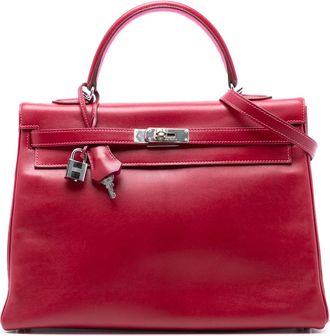 Herm&egrave;s Hobo Bags - Box Calf Verso Kelly II Retourne 35 - Gr. unisize - in Rot - f&uuml;r Damen