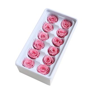 OSALADI 12 St&uuml;ck Unsterbliche Rose 3 4cm Konservierte Ewige Blume in Hellrosa Kreative Selbstgemacht Hochzeits und Valentinstagsdekoration