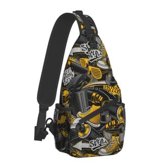 AOOEDM Nahtlose Graffiti-Muster-Umhängetasche für Damen und Herren, Crossbody-Schultertaschen, lässiger Sling-Rucksack, Brusttasche, Reisen, Wandern, Tagesru