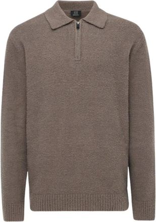 Genti Polo Zip LS - - Knitwear - Herren - Braun - S