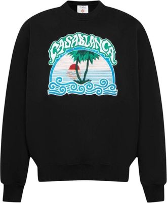 Casablanca Homme, Sweatshirts et sweats &agrave; capuche, Noir, Taille: L SweaT-shirt en jersey