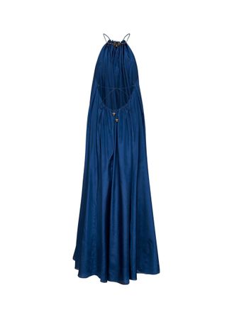 Zimmermann Womens Maxi Dress Aster Dark Cobalt Silk Blue