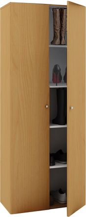 VCM Holz Schrank | Maße B. 70 x H. 178 x T. 40 cm | 5 Fächer | Allzweckschrank | Schuhschrank | mit Zwei Drehttüren - Vandol