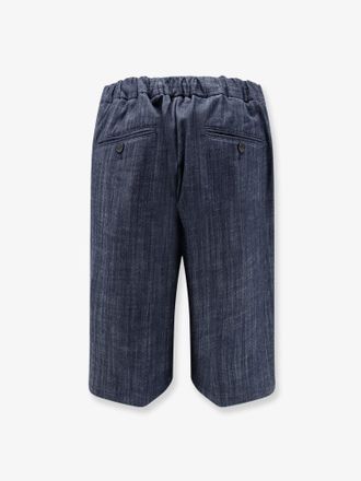 Hev&ograve; Mens Shorts Torre Lapillo Blue Cotton Blend