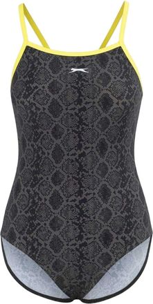 Slazenger Badeanzug f&uuml;r Damen, Strukturiert (Schwarz/Gr&uuml;n)