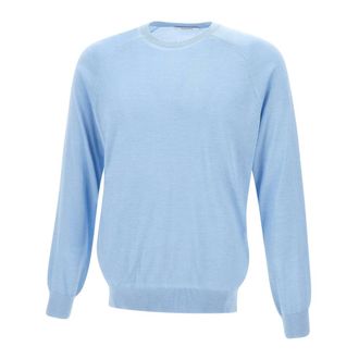 KANGRA Homme, Pulls, Bleu, Taille: XL Pull Ras du Cou en Soie et Cachemire