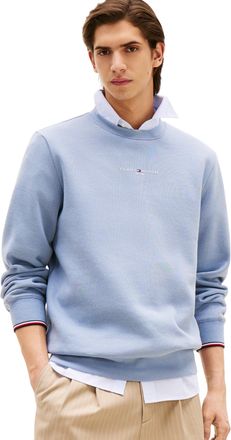 Tommy Hilfiger Herren Sweatshirt Logo Crewneck Rundhalsausschnitt, Blau (Brisk Blue), XXL