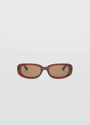 Mango Lunettes de soleil monture rectangulaire marron - Femme - Taille unique - MANGO