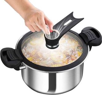 Generico Autocuiseur portable - Plaque de cuisson en acier inoxydable 6L, casserole rapide multifonctionnelle, po&ecirc;le durable r&eacute;sistante &agrave; la chaleur, appareil 