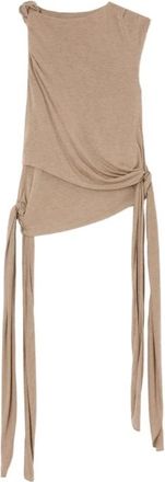 Ganni Femme, Tops, Beige, Taille: 38 FR Haut &agrave; lacets