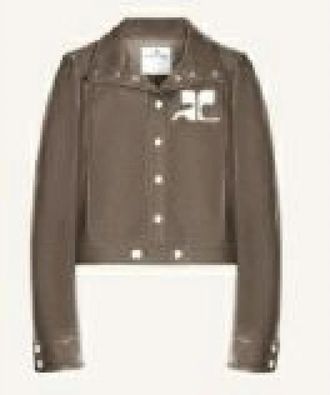 Courr&egrave;ges Femme, Vestes, Brun, Taille: 42 FR Reedition Vinyl Jacket