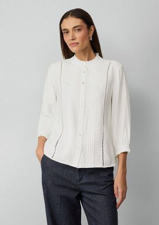 s.Oliver Langarmbluse Bluse Bluse mit R&uuml;schenkragen und Biesenfalten