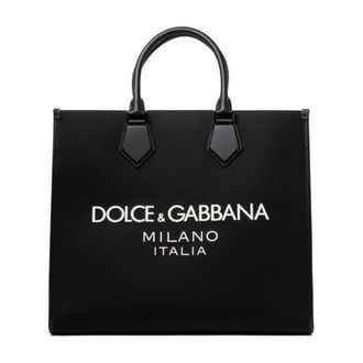 Dolce & Gabbana Schwarze Gro&szlig;e Tote Tasche mit Logo - - Bags - Herren - Schwarzk - ONE SIZE