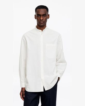 Arket Popeline-Shirt Mit Stehkragen -Wei&szlig;