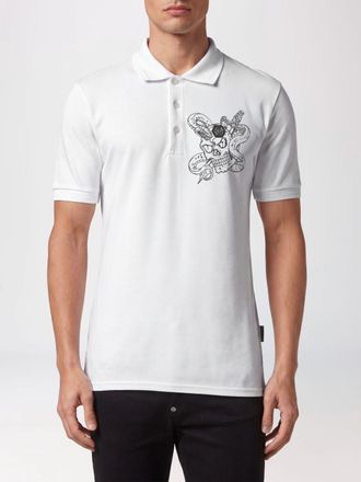 Philipp Plein Polo en coton &agrave; manches courtes avec imprim&eacute; Monogramme int&eacute;gral