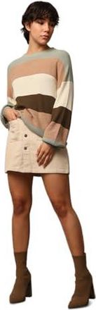 Only Femme Onlatia L/S Stripe KNT Noos Pull en Tricot, Hedge Green/Stripes : W Toasted Coconut/Pumice Stone/Breen, XS EU