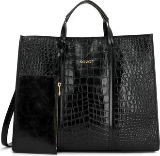 Kazar Femme, Sacs, Noir, Taille: ONE Size Grand sac en cuir &agrave; motif crocodile