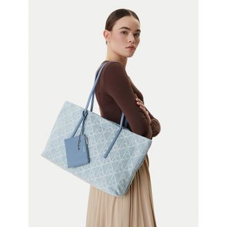 Calvin Klein Handtasche Calvin Klein Emblem Aop Denim Tote W/ Pouch LV04F3428G Blau