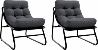 vidaXL gartenm&ouml;bel mit Kissen 2 pcs Schwarz 60,5 x 81 x 71 cm vidaXL