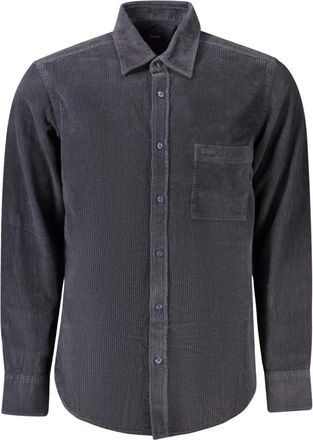 HUGO BOSS Eleganter Cord-Hemd - - Shirts - Herren - Blau - XL