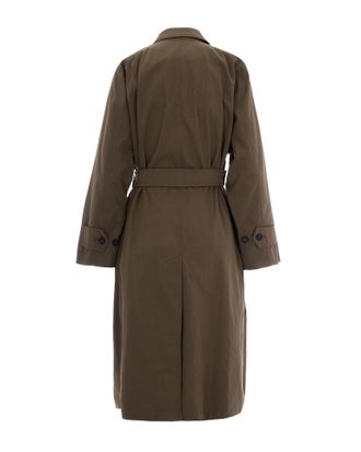 Max Mara Womens Trench Coat Gabardine Taupe Cotton & Raincoats