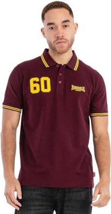 Lonsdale London HELLISTER Homme Polo Bordeaux M 100% Coton Regular/Coupe Standard