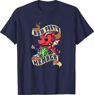 Dungeons & Dragons New Party Member Cute Dragon Dice T-Shirt