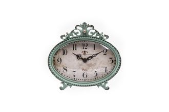 Creative Co-op Creative beeinflußt Metall rustikal Retro Tisch Uhr, 15,8 cm, Aqua