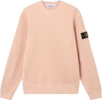 Stone Island Homme, Sweatshirts et sweats &agrave; capuche, Rose, Taille: S SweaT-shirt ras du cou en coton gaufr&eacute;