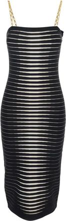 Elisabetta Franchi Femme, Robes, Noir, Taille: 40 FR Robe en maille avec z&egrave;bre jacquard